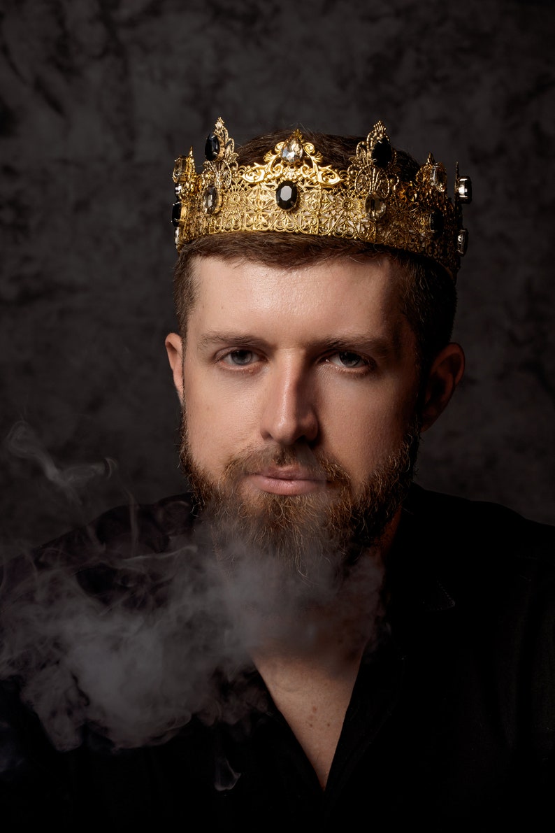 Black Champange Crystal Crown Gold Crown Baroque Crown - Etsy