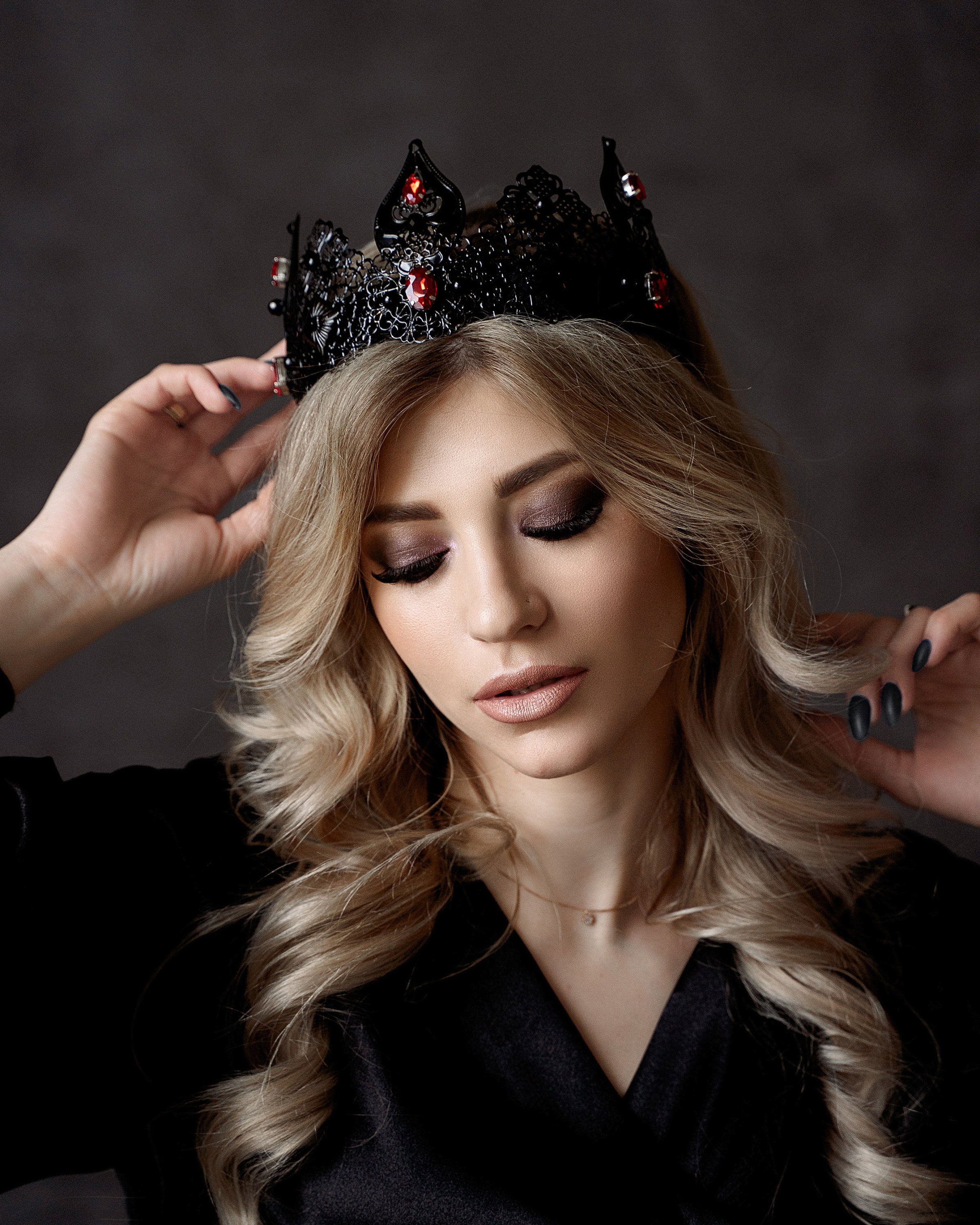 Black Queen Crown Halo Crown Gothic Crown Queen Crown | Etsy