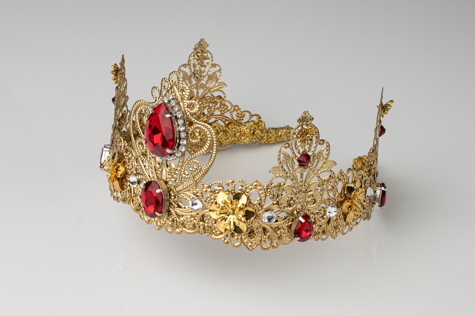Red Crystal Tiara Queen Tiara Dolce - Etsy
