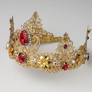 Red Crystal Tiara Queen Tiara Dolce - Etsy