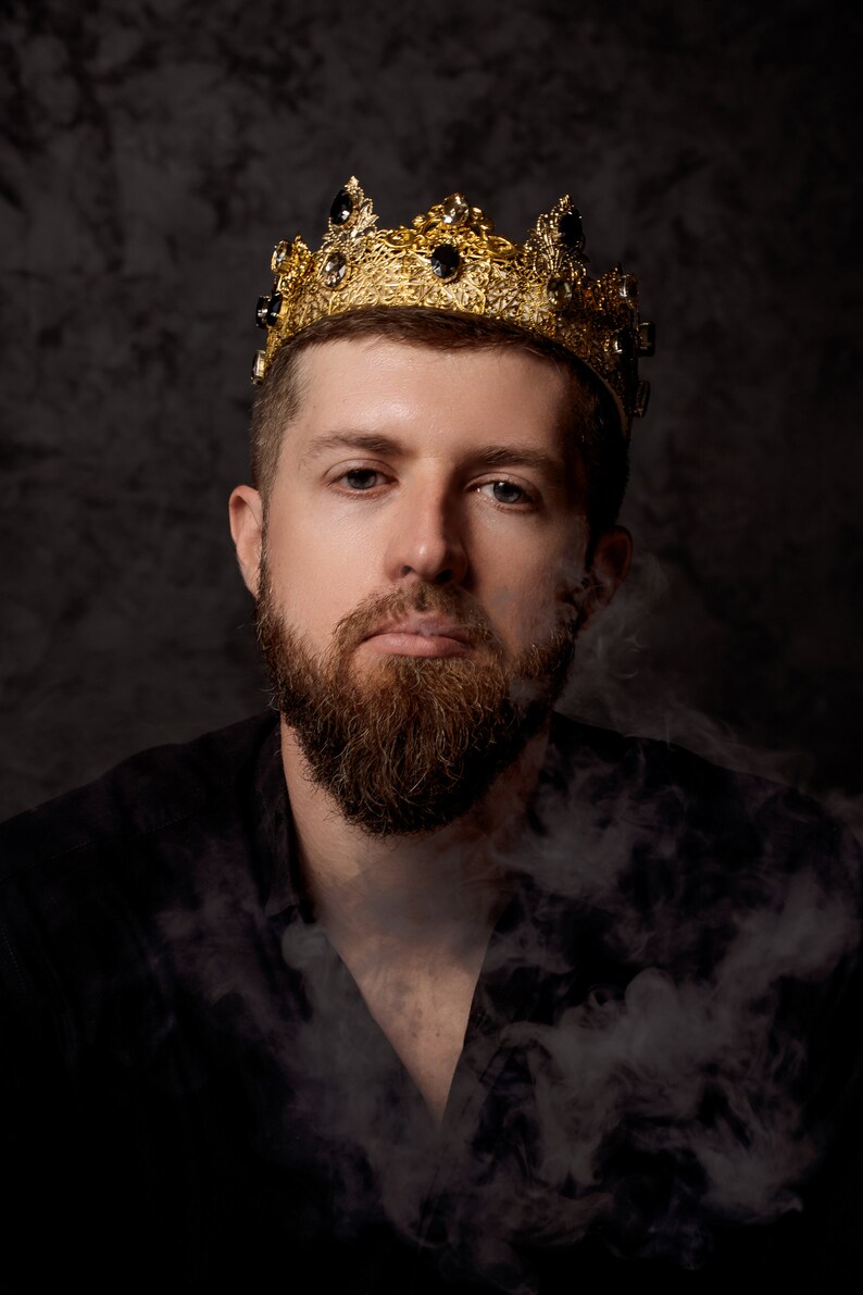 Black Champange Crystal Crown Gold Crown Baroque Crown - Etsy