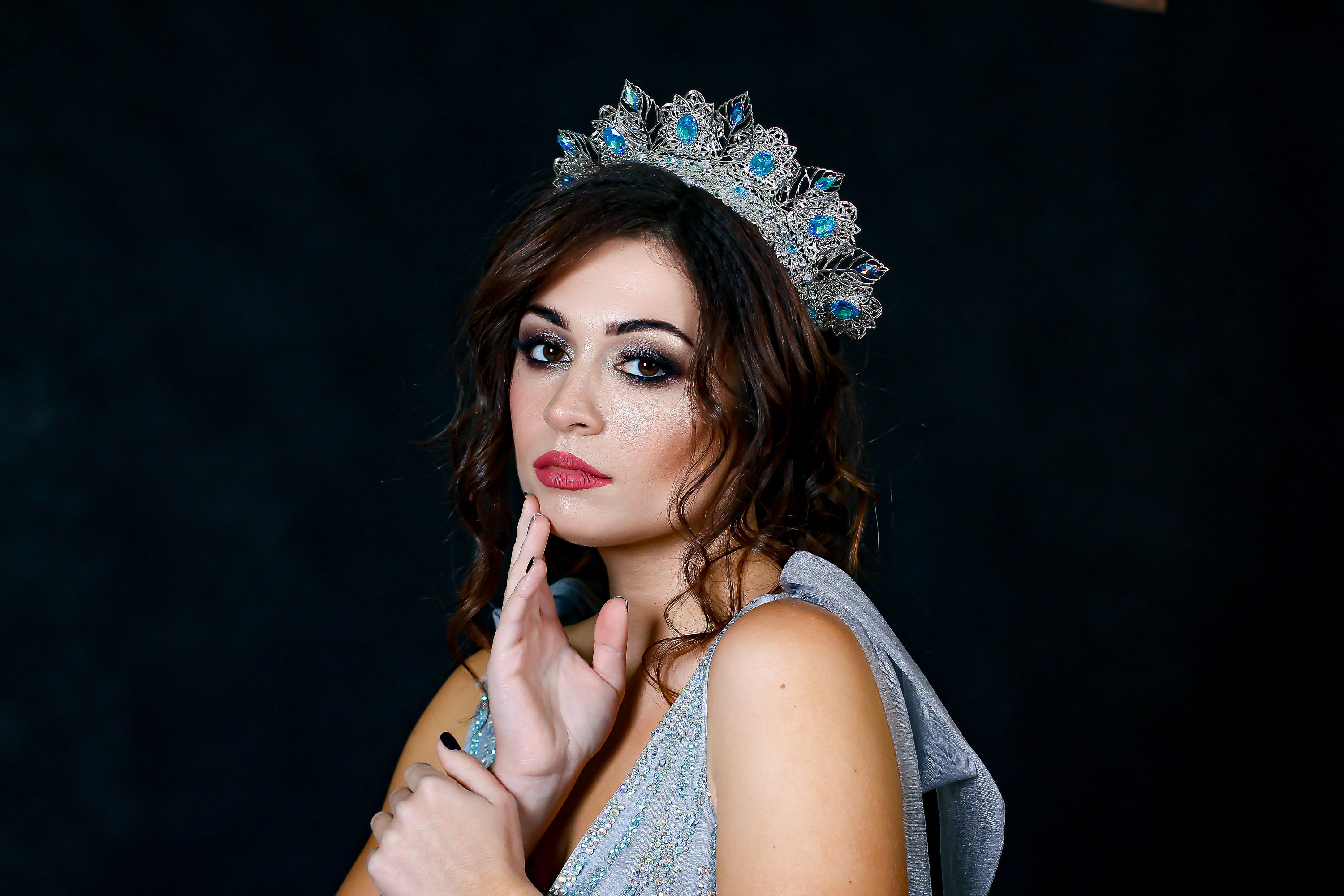 Wedding Silver Crown Queen Silver Crown Aquamarine Silver - Etsy