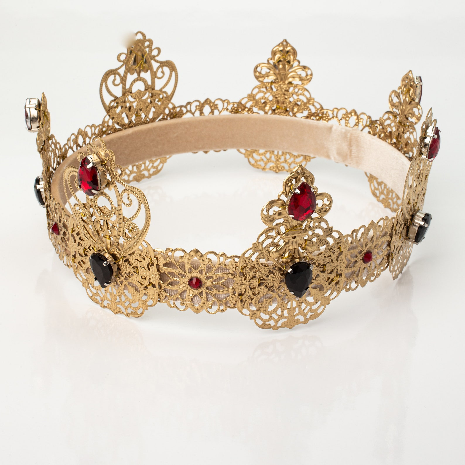 Gold Red Black Crown Mens Crown Baroque Crown King Crown - Etsy