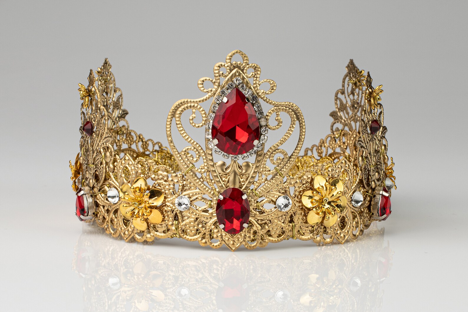 Red Crystal Tiara Queen Tiara Dolce - Etsy