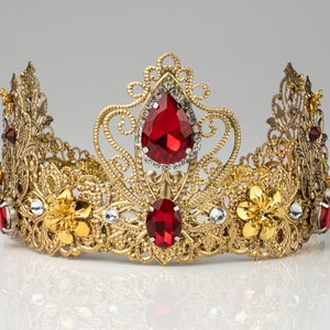 Red Crystal Tiara Queen Tiara Dolce - Etsy