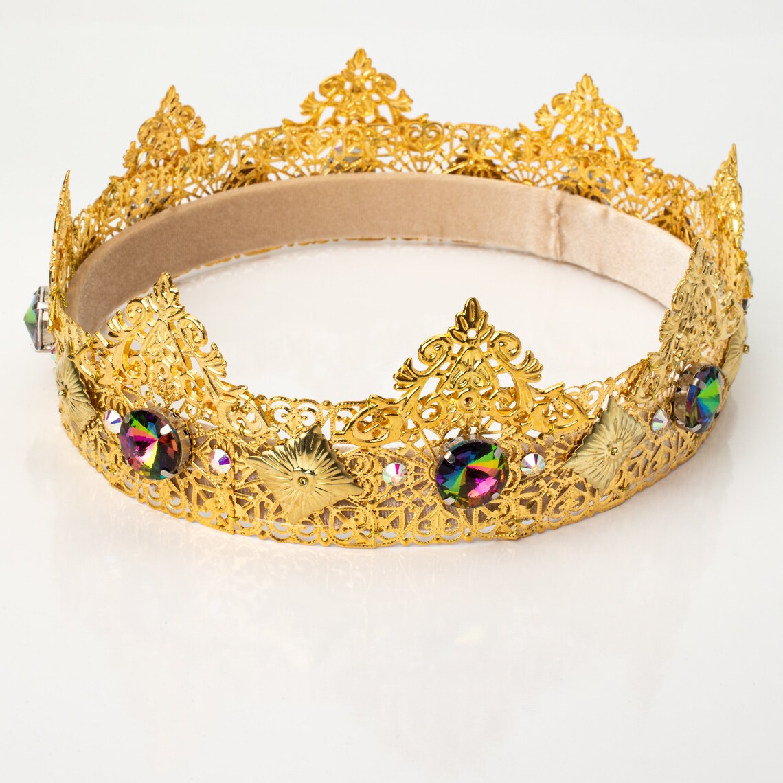 Multi Color Crown Mens Crown King Crown Crystal Crown - Etsy