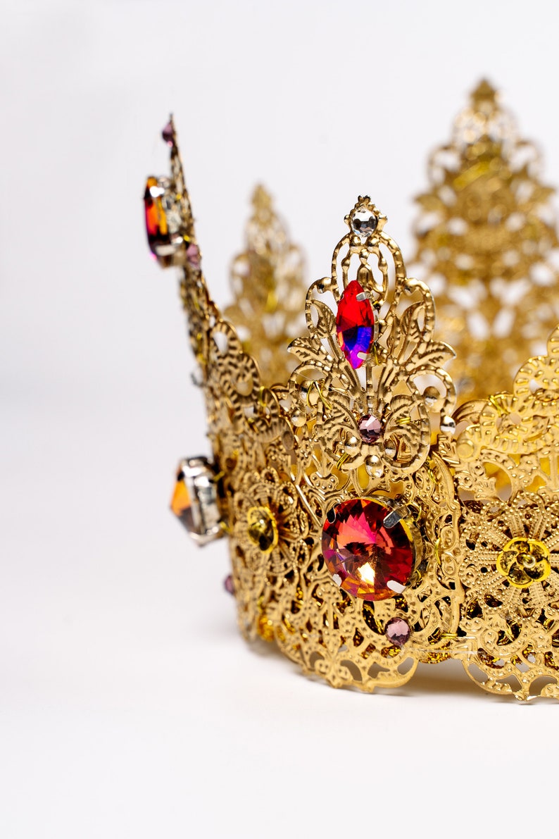 Big Gold Tiara Woman Tiara Crystal Tiara Women Tiara Queen - Etsy