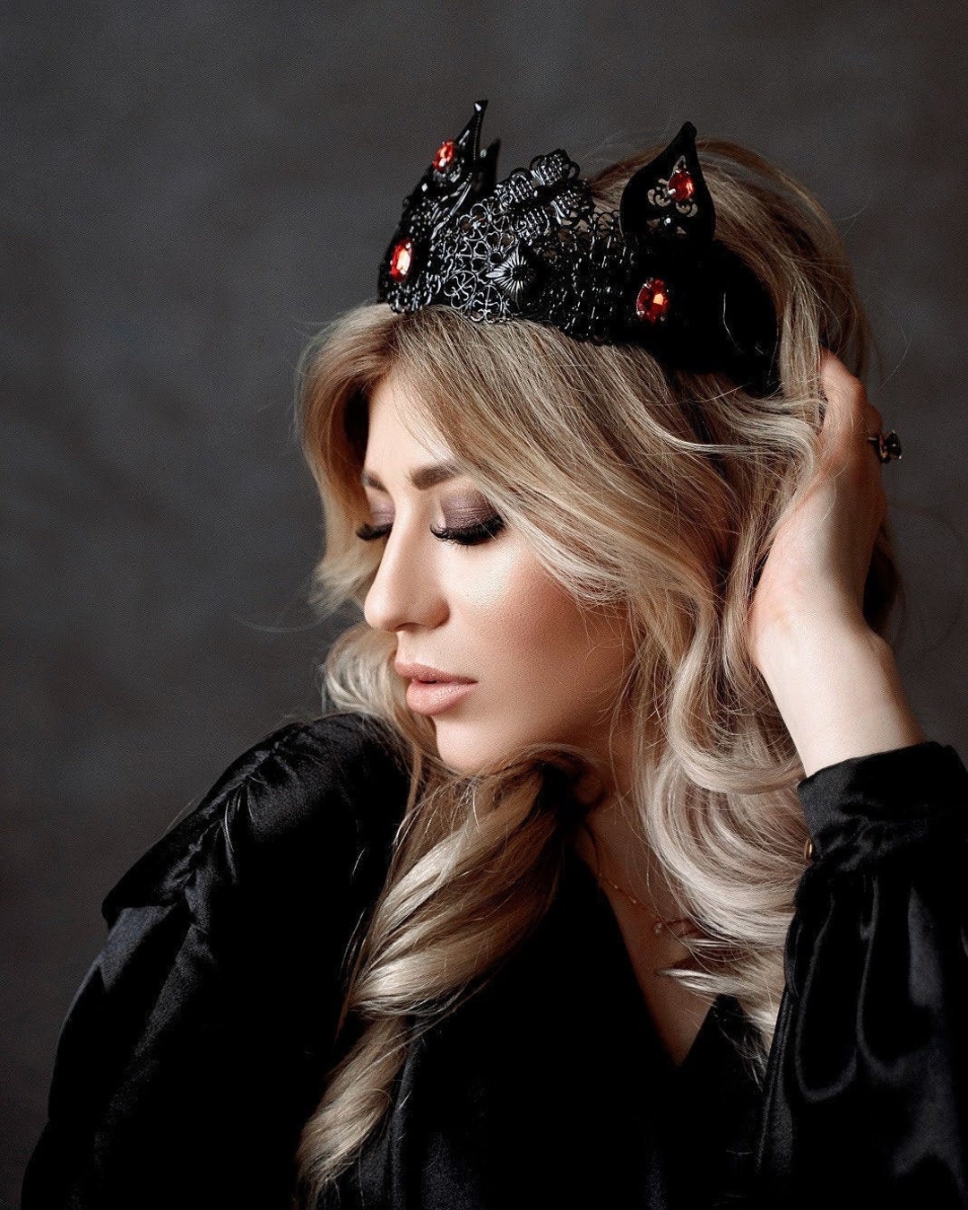 Black Queen Crown Halo Crown Gothic Crown Queen Crown - Etsy