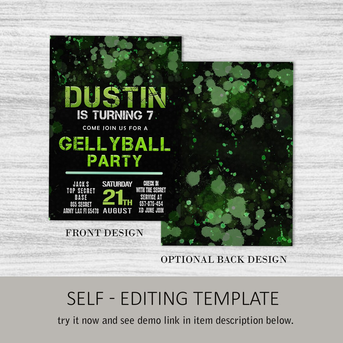 Gelly Ball Invitation Gellyball Birthday Party Invitation - Etsy Australia