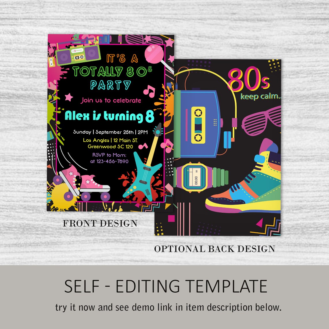 Back to the 80's Birthday Invitation, 80's Party Invitation, 80's ...