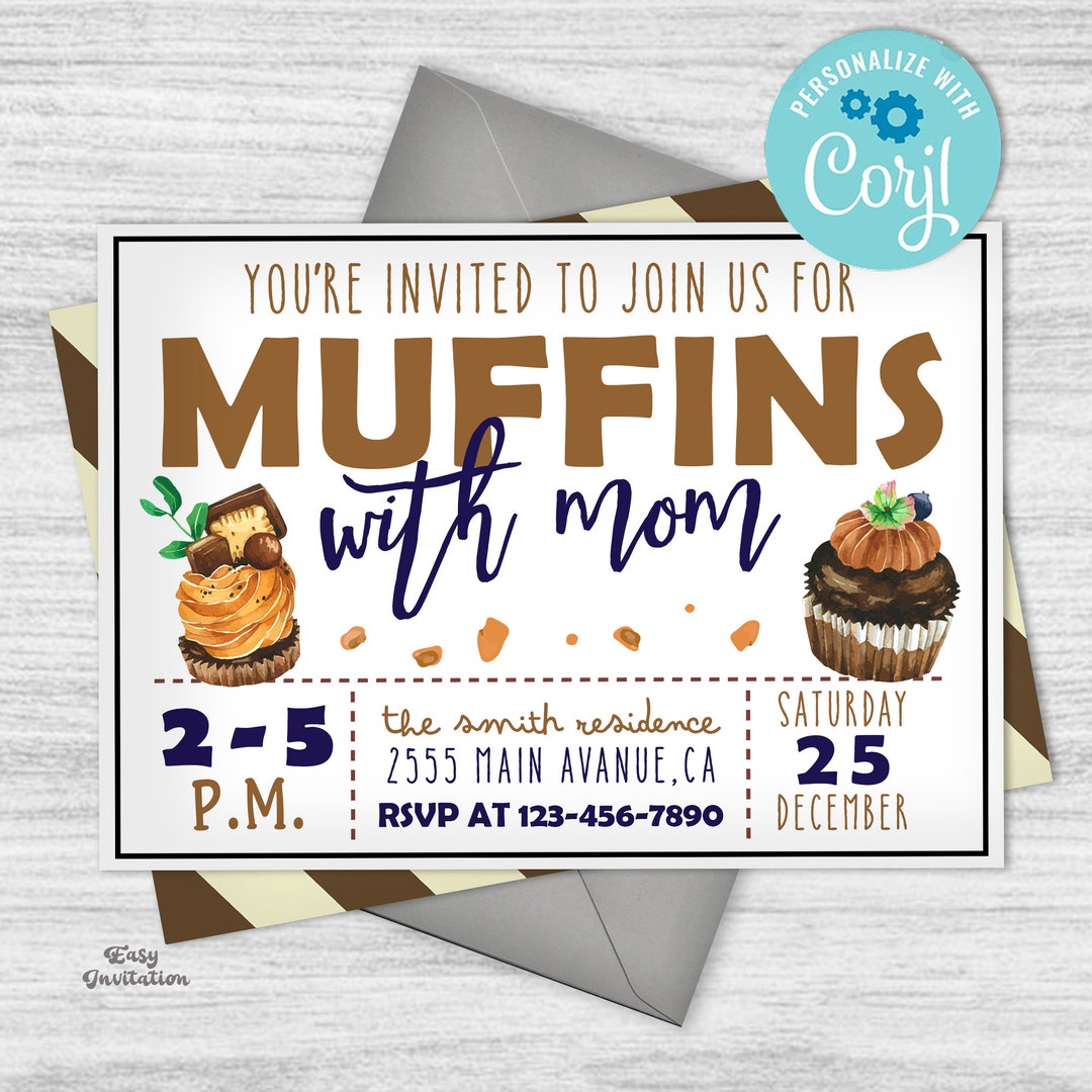 Muffins With Mom Digital Invitation Mother's Day - Etsy