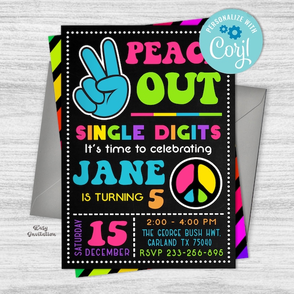 Out Single Digits Birthday Invitations - Etsy