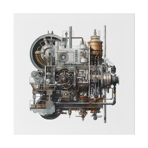 Abstract Industrial Machinery Canvas - Contemporary Wall Art Décor ...