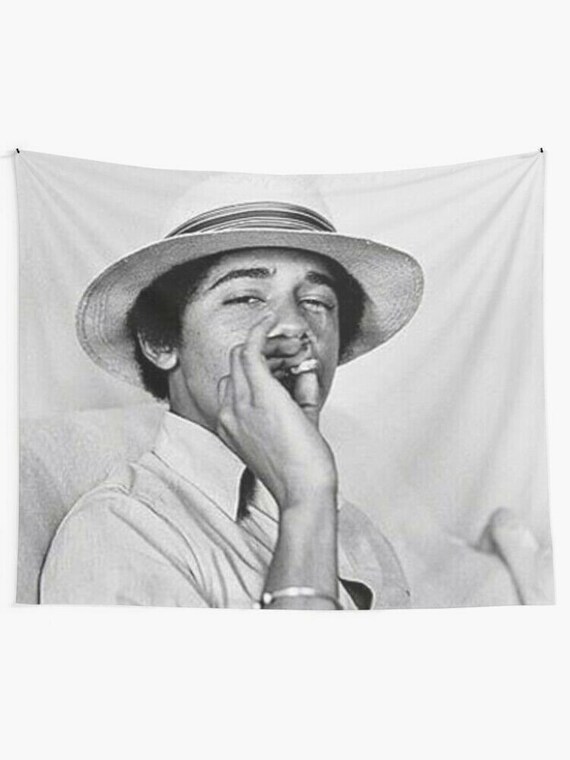 Young Barack Obama Smoking Weed Tapestries Barack Obama Wall - Etsy