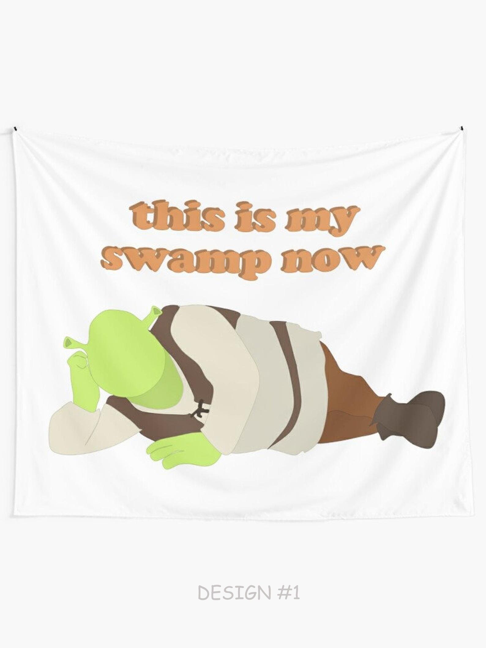 Shrek This is My Swamp Now Tapestries, Shrek Wall Tapestry, Swamp Wall ...