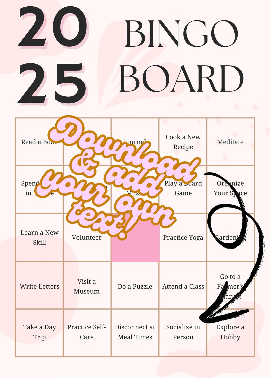 2025 Bingo Board Template | Editable Canva Template | 2025 NYE ...