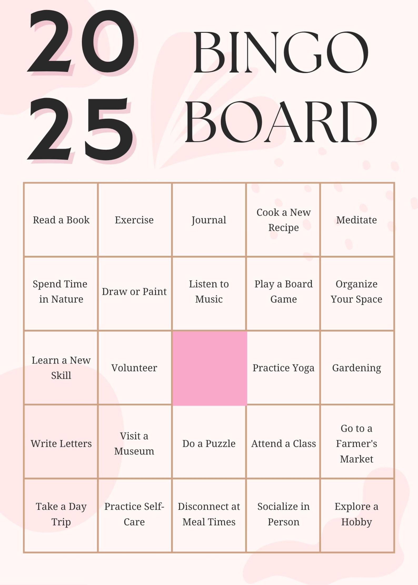 2025 Bingo Board Template | Editable Canva Template | 2025 NYE ...