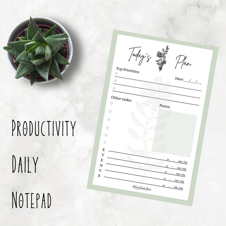 Daily To-do List Productivity Notepad | List Things To-do & Set Goals ...