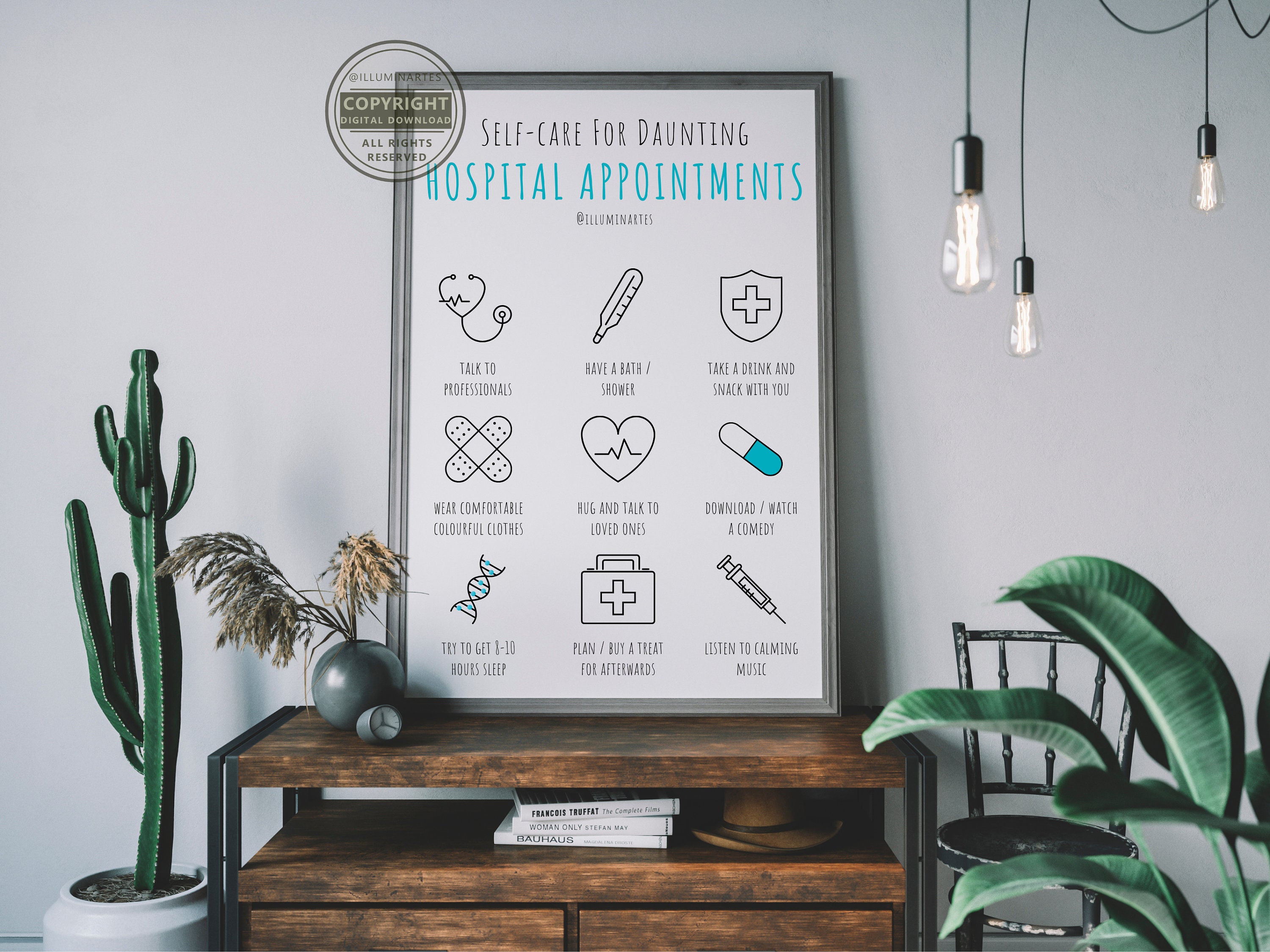 Hospital Appointments Digital Print | Self Care Poster | Therapy ...