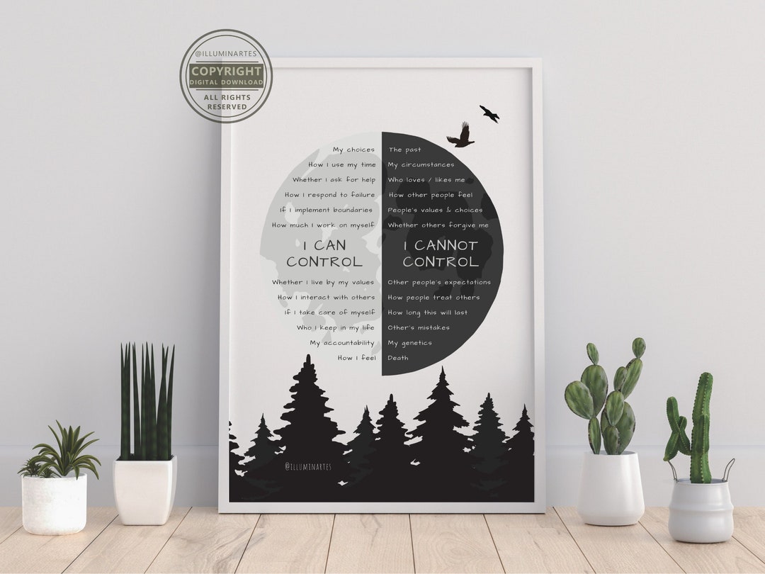 Things I Can/cannot Control Digital Print | Office Decor | Therapy ...