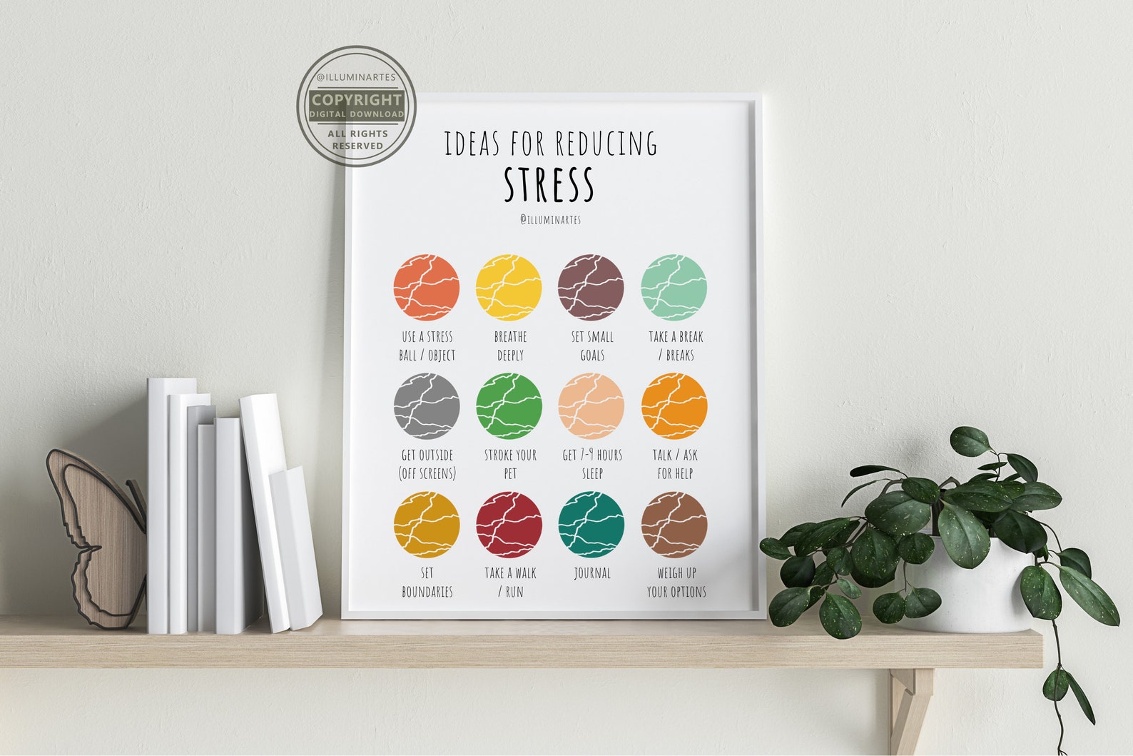 Stress Digital Print | Self-care Poster | Therapy, Counsellor ...