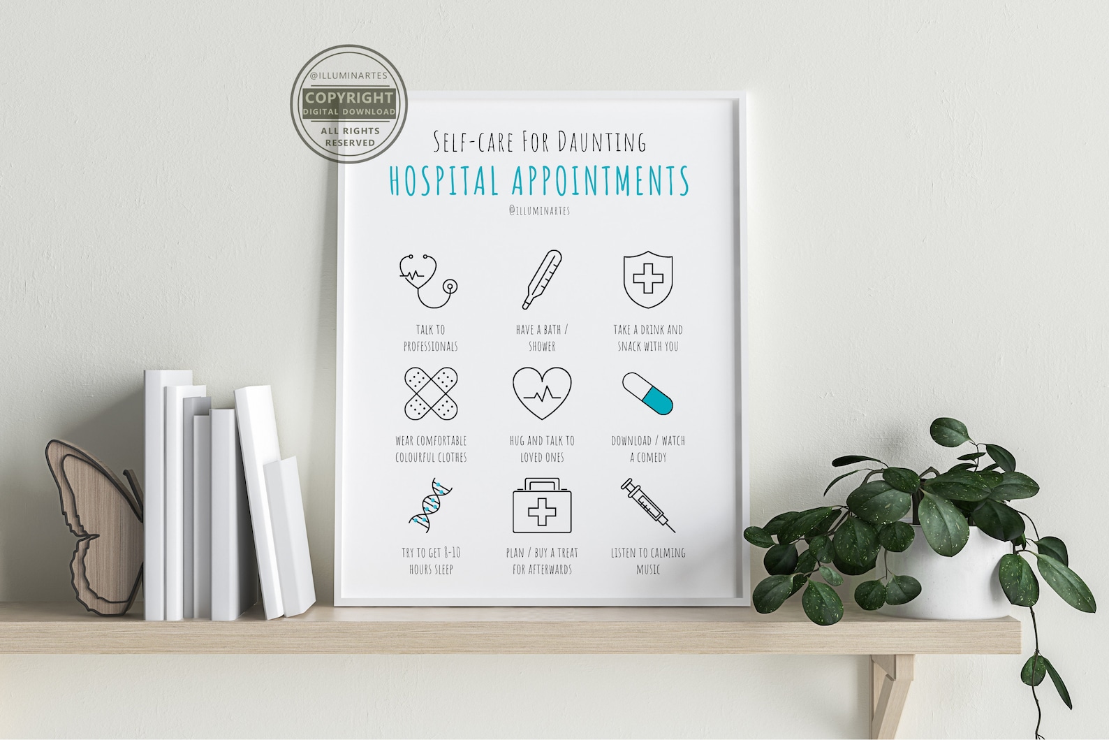 Hospital Appointments Digital Print | Self Care Poster | Therapy ...