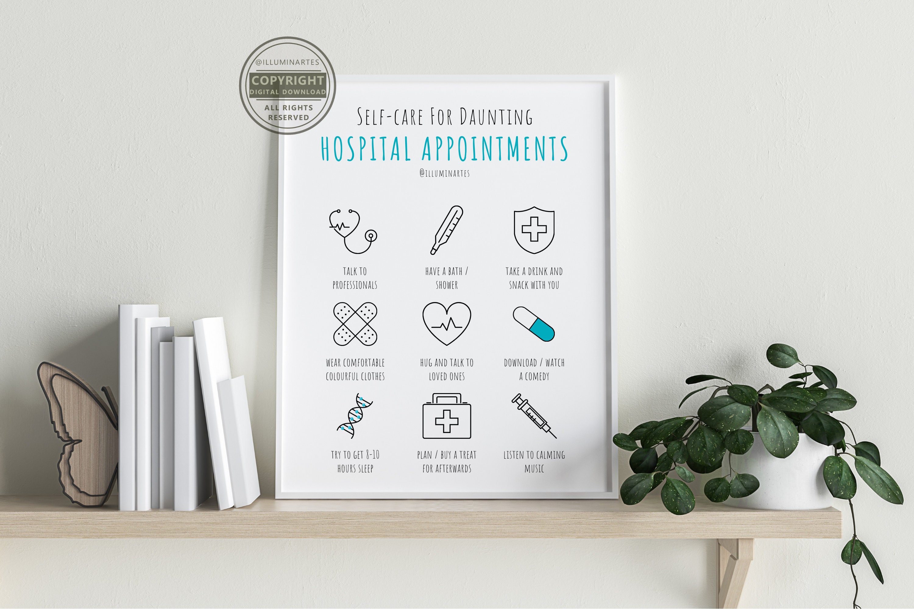 Hospital Appointments Digital Print | Self Care Poster | Therapy ...