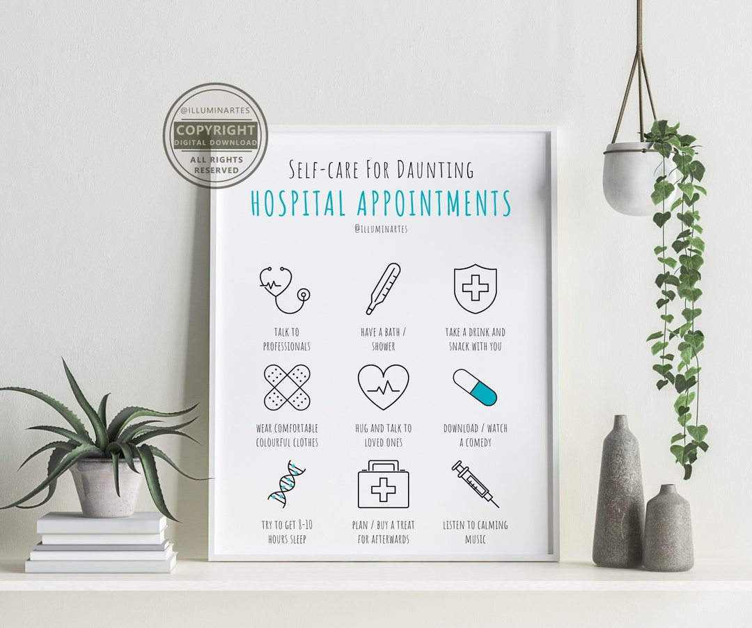 Hospital Appointments Digital Print | Self Care Poster | Therapy ...