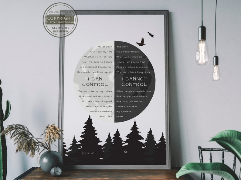 Things I Can/cannot Control Digital Print | Office Decor | Therapy ...
