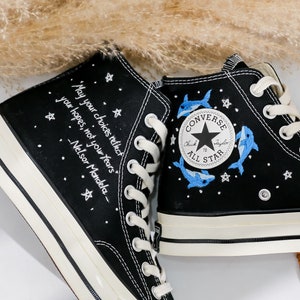 Embroidered Converse, Dolphin Embroidered Shoes Custom, Blue Whale ...