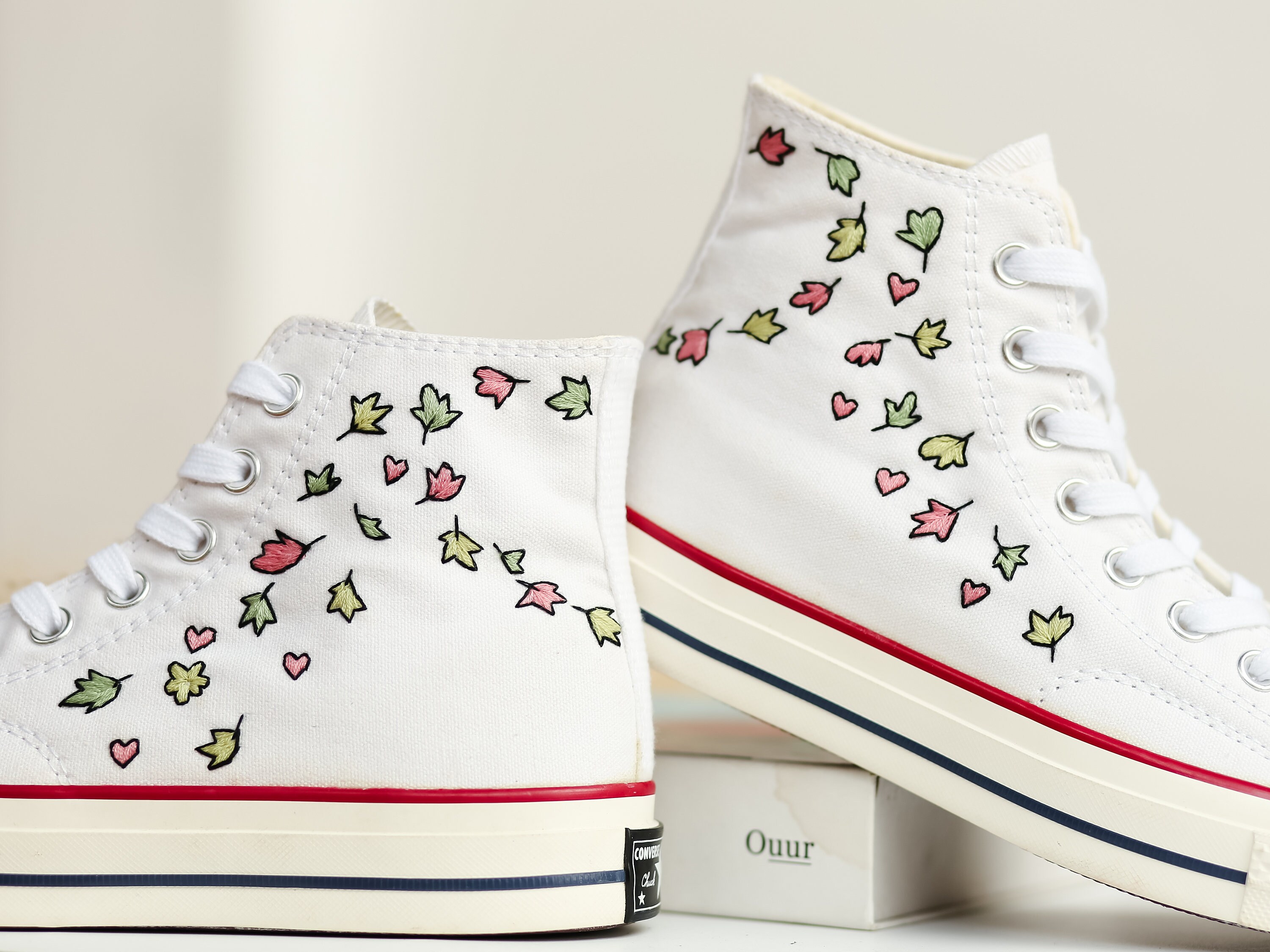 Custom Converse Embroidered Heartstopper Leaves, Bookish Inspired ...