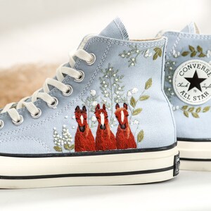 Custom Embroidered Converse Shoes, Horse and Dog Embroidered Shoes ...