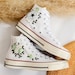 Custom Embroidered Wedding Converse, Hydrangea Flower Embroidered ...
