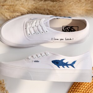 Custom Embroidered Vans, Shark Embroidered Shoes Custom, Custom Vans ...