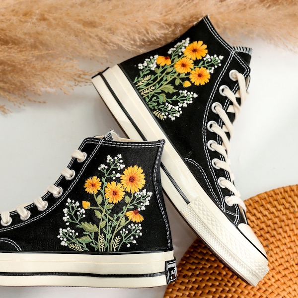 Sunflower Converse - Etsy