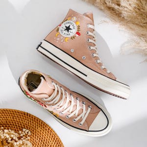 Mushroom Embroidered Converse High Tops, Custom Converse Embroidery ...