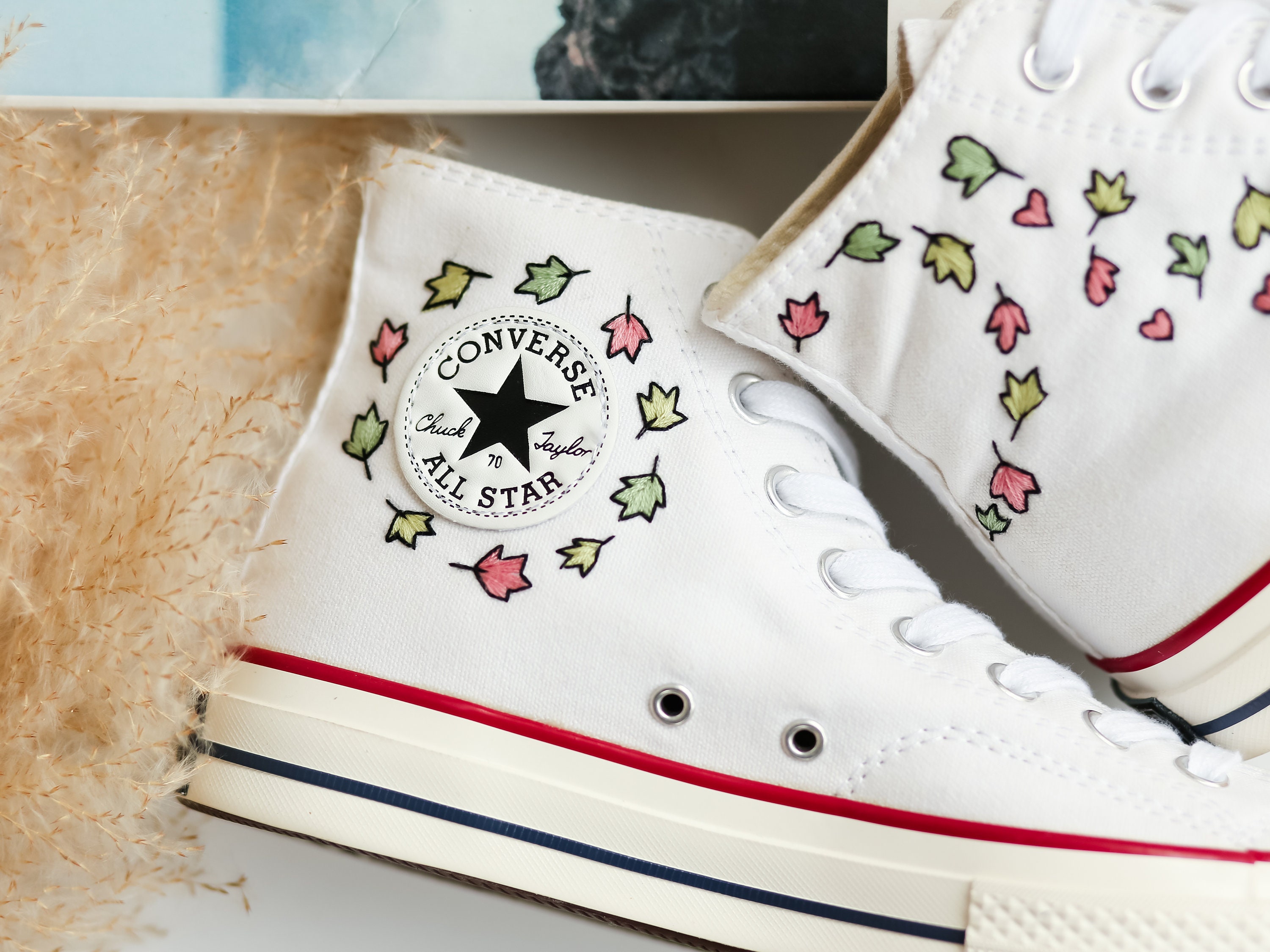 Custom Converse Embroidered Heartstopper Leaves, Bookish Inspired ...