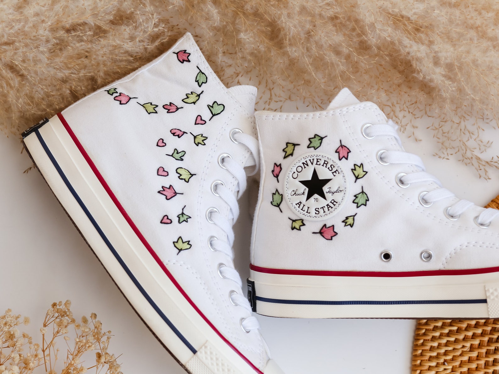 Custom Converse Embroidered Heartstopper Leaves, Bookish Inspired ...