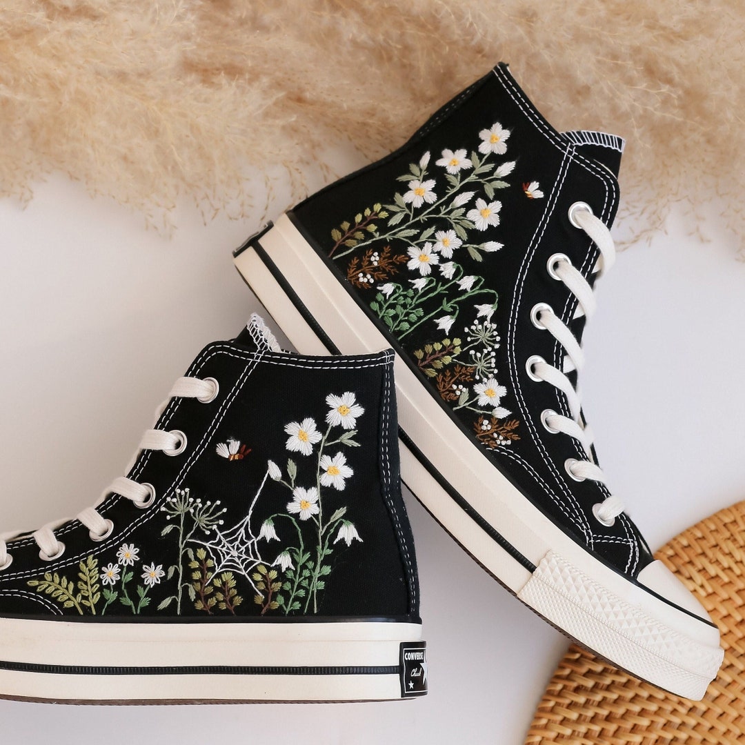 Custom Embroidered Converse High Tops, Custom Shoes Taylor 1970 ...