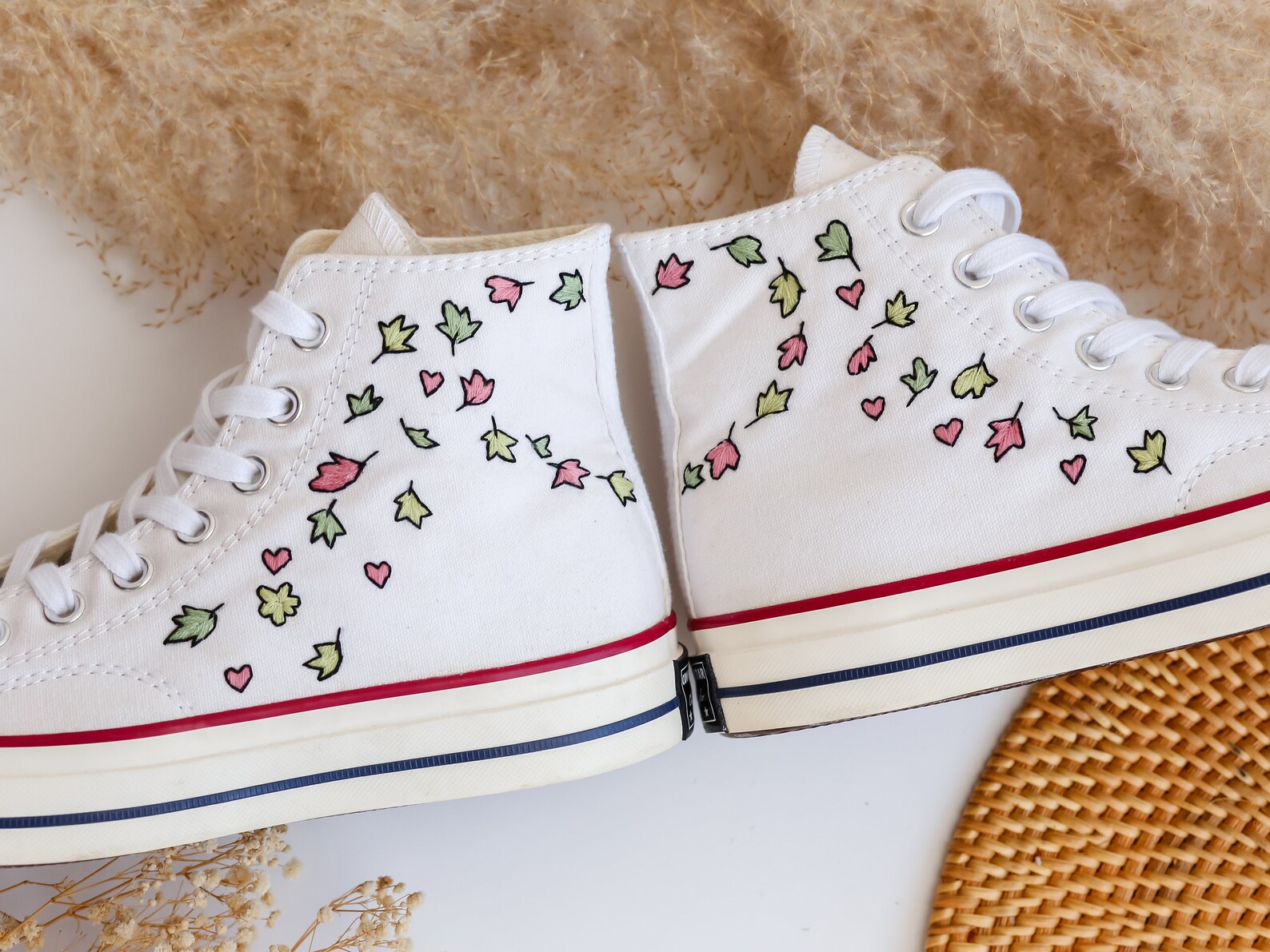 Custom Converse Embroidered Heartstopper Leaves, Bookish Inspired ...