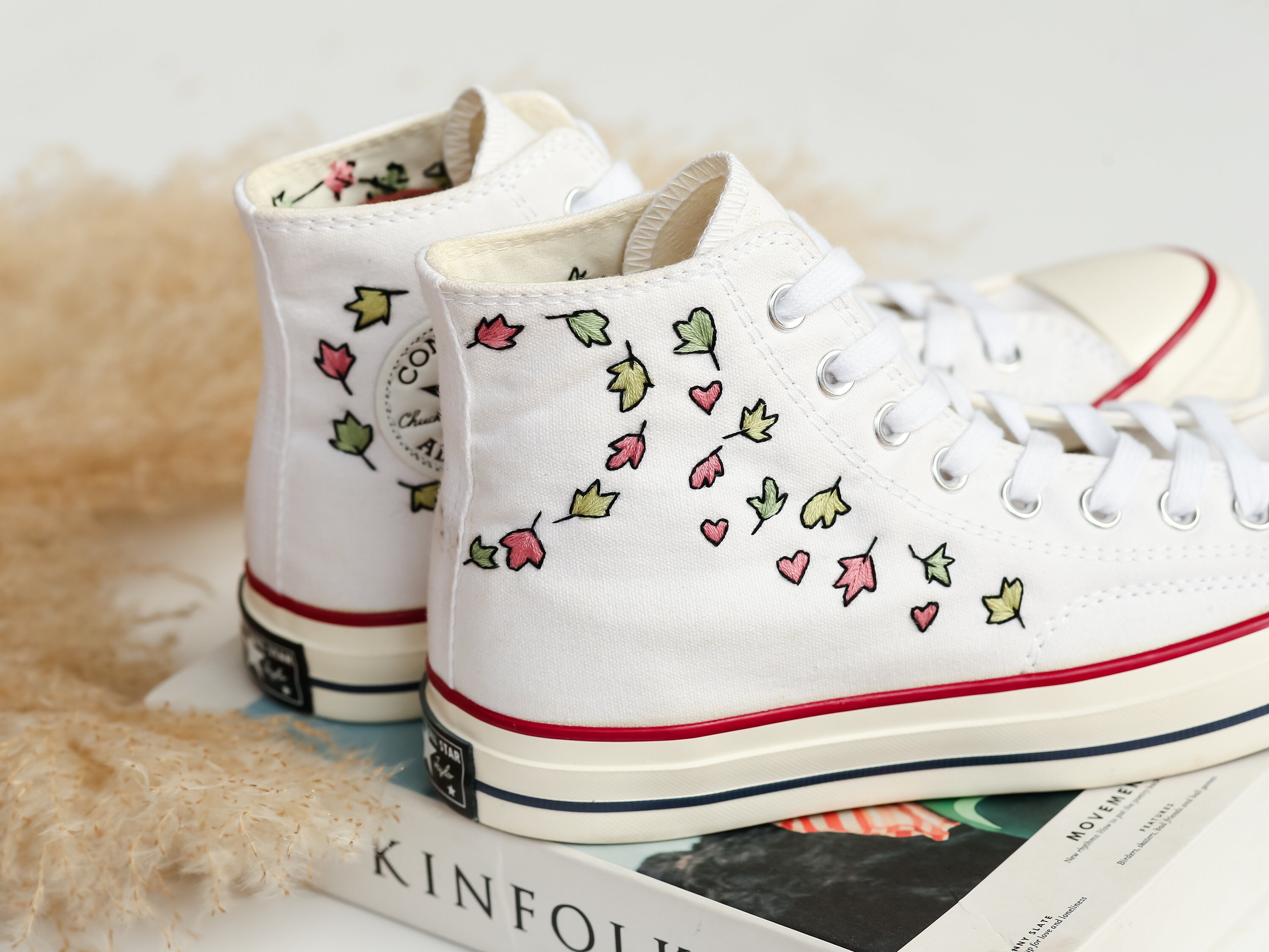 Custom Converse Embroidered Heartstopper Leaves, Bookish Inspired ...