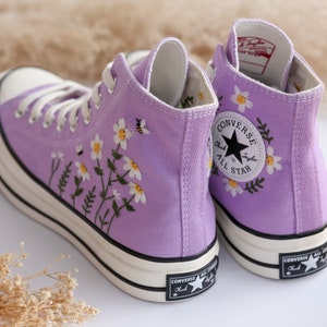 Custom Converse Chuck Taylor Daisy Flower Embroidered Converse Shoes ...