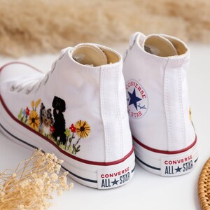 Embroidered Converse Dog, Custom Converse Embroidery Puppy, Embroidered ...