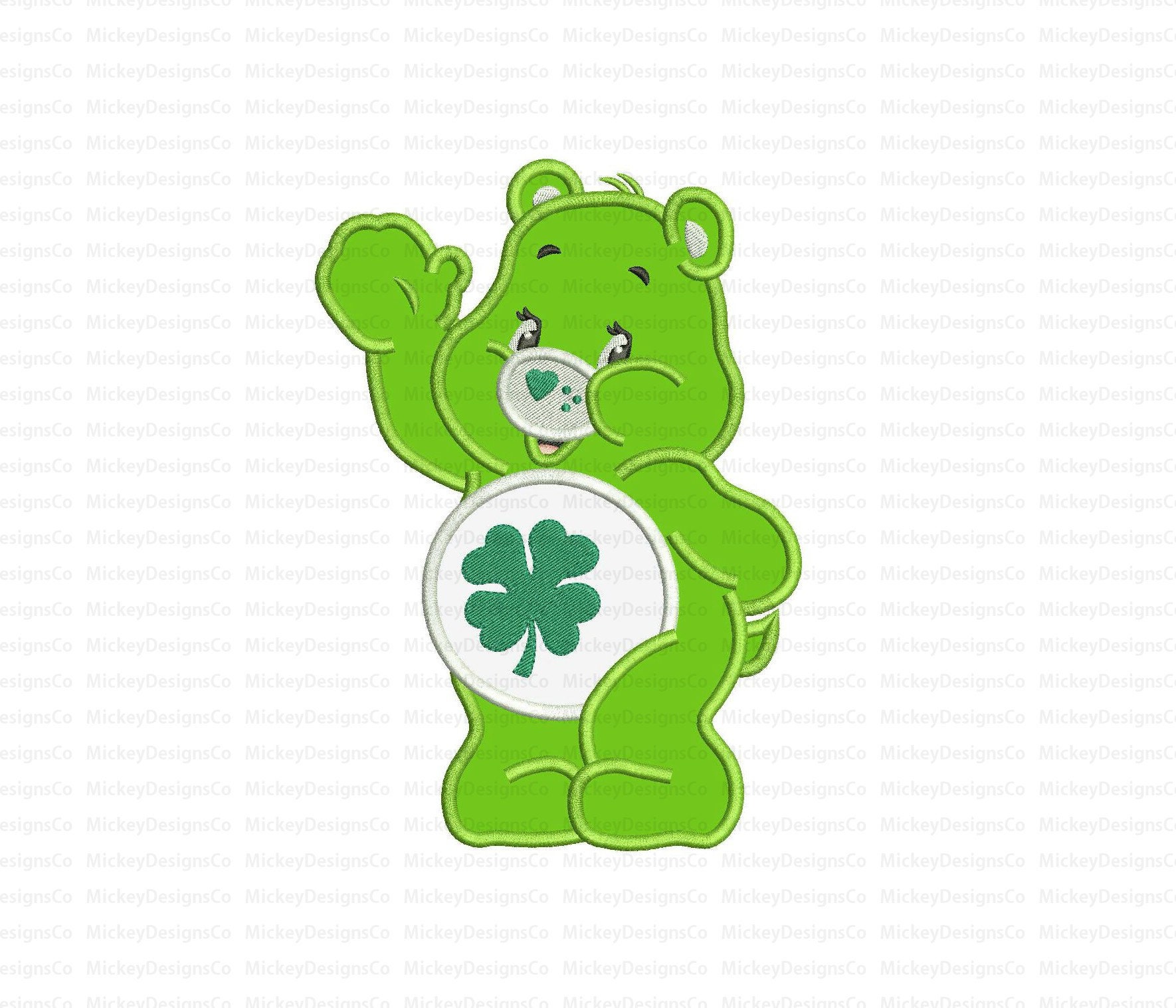 Buena suerte oso cuidado osos applique diseño descarga | Etsy