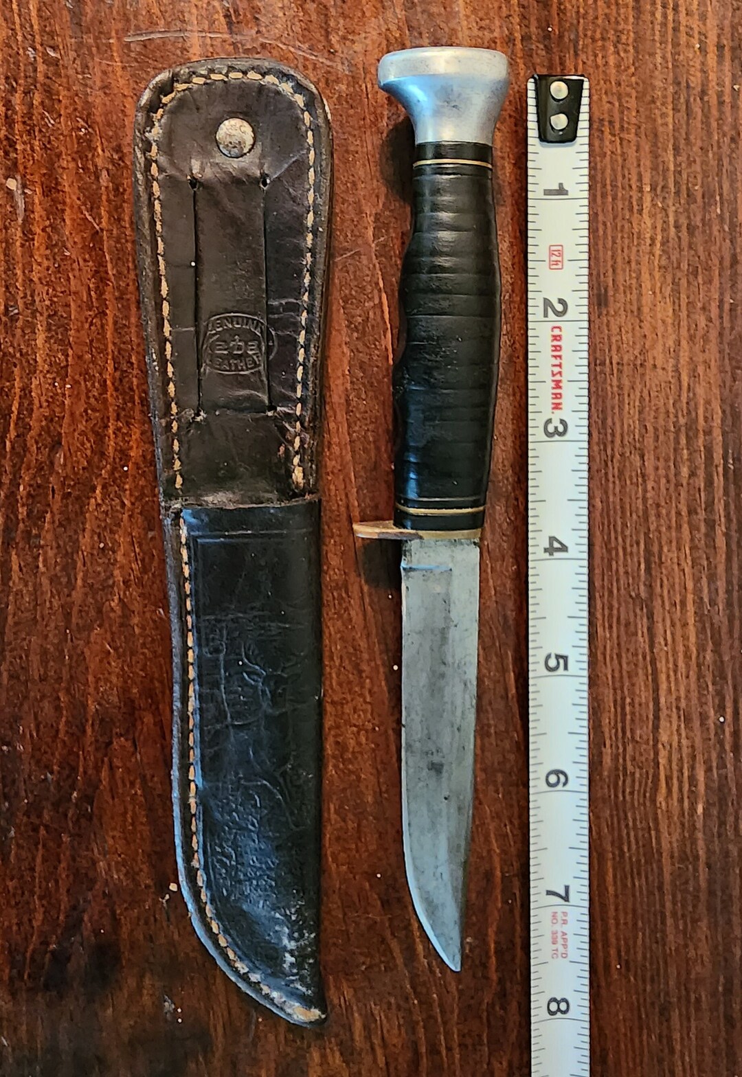 Vintage Kabar Knife Stacked Leather Handle Full Tang - Etsy