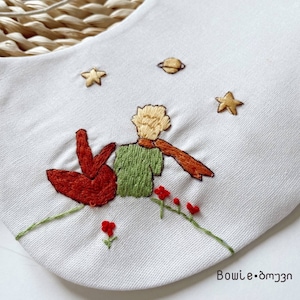 The Little Prince Embroidered Peter Pan Collar, Cotton White Material ...