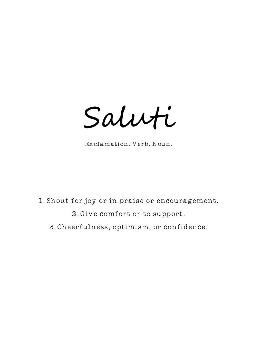 Italian Word saluti to Cheers - Etsy