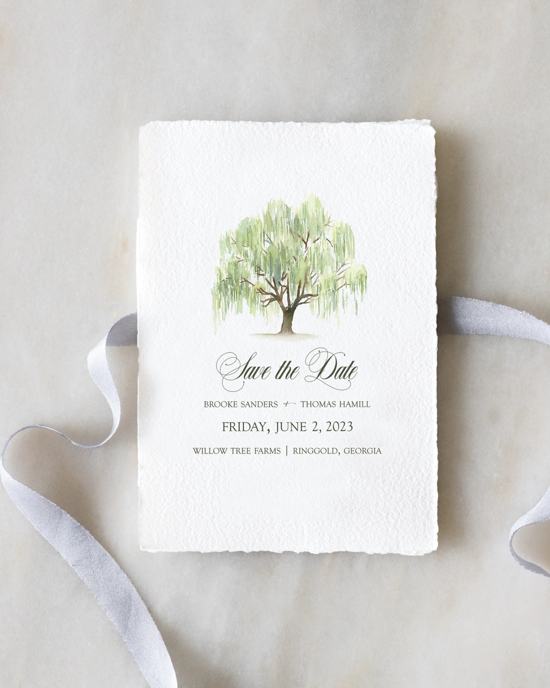 Willow Tree Wedding Invitations Printed on Handmade Paper or Cardstock ...