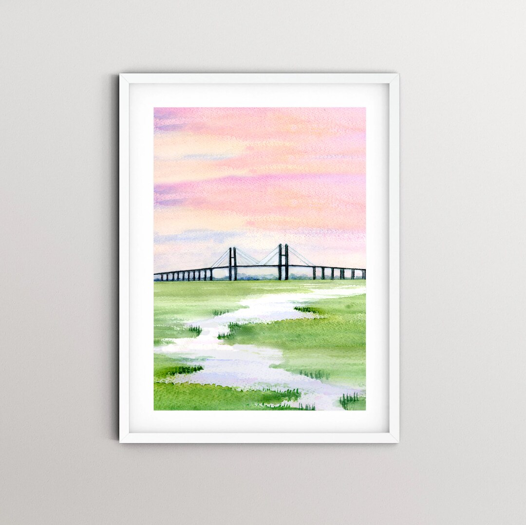 Ravenel Bridge Watercolor Print From an Original Painting Inspired by ...