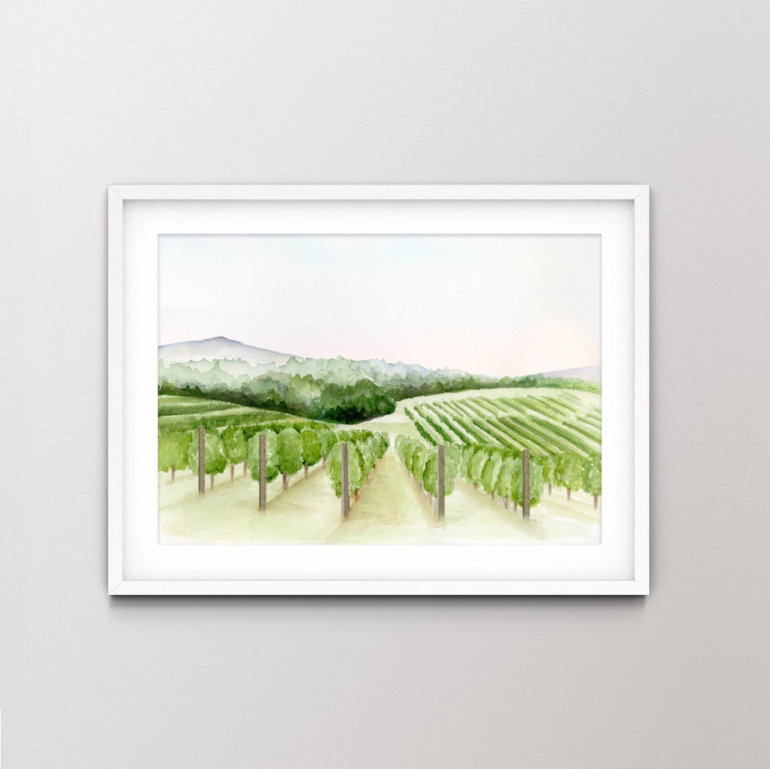 Kaya Vineyard & Winery Watercolor Art Print From an Original Hand ...